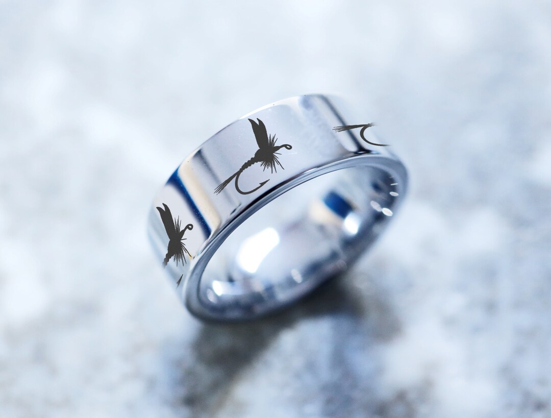 Fisher Wedding Band, American Pheasant Tail Fishing Fly Ring, Fisher ...