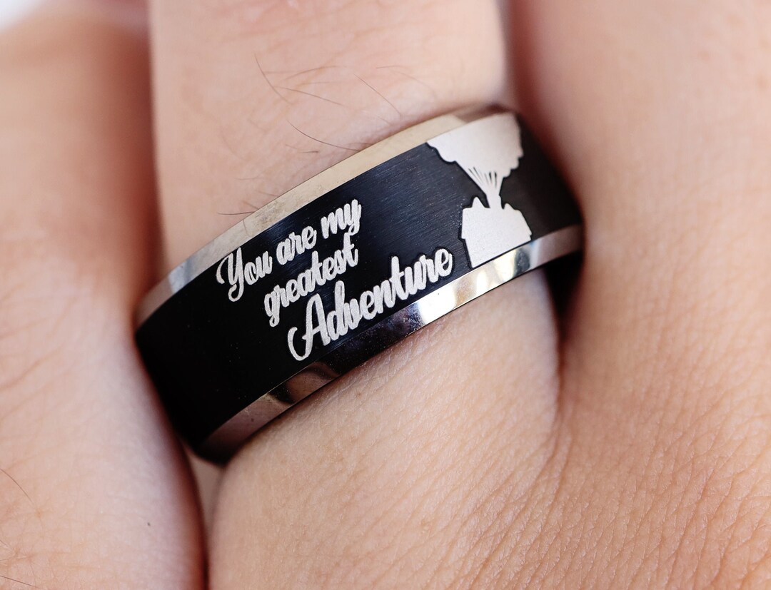 You Are My Greatest Adventure Wedding Ring, up Balloons Wedding Band ...