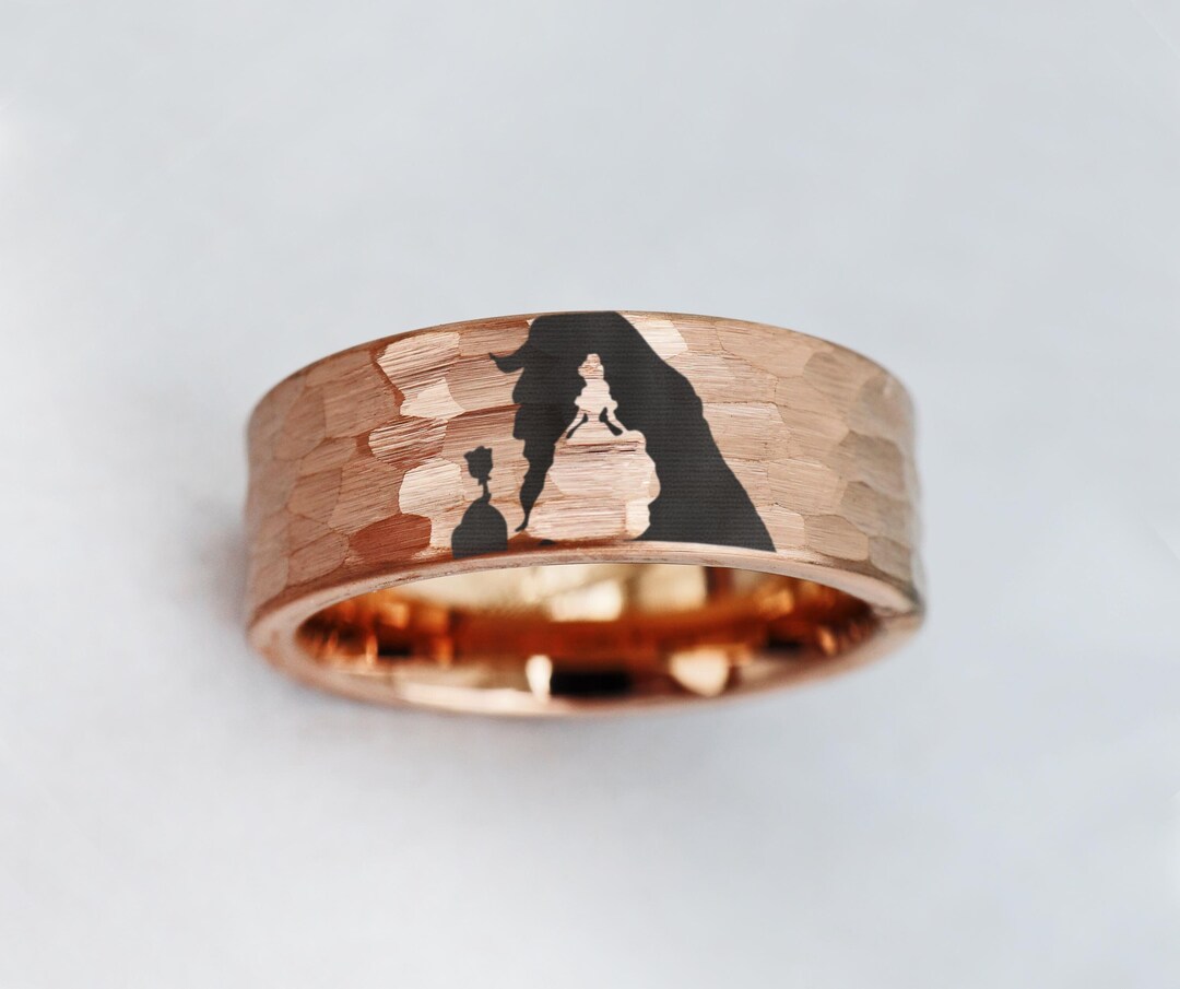 His Beauty Her Beast Wedding Band, Beauty and the Beast Ring, Princess ...