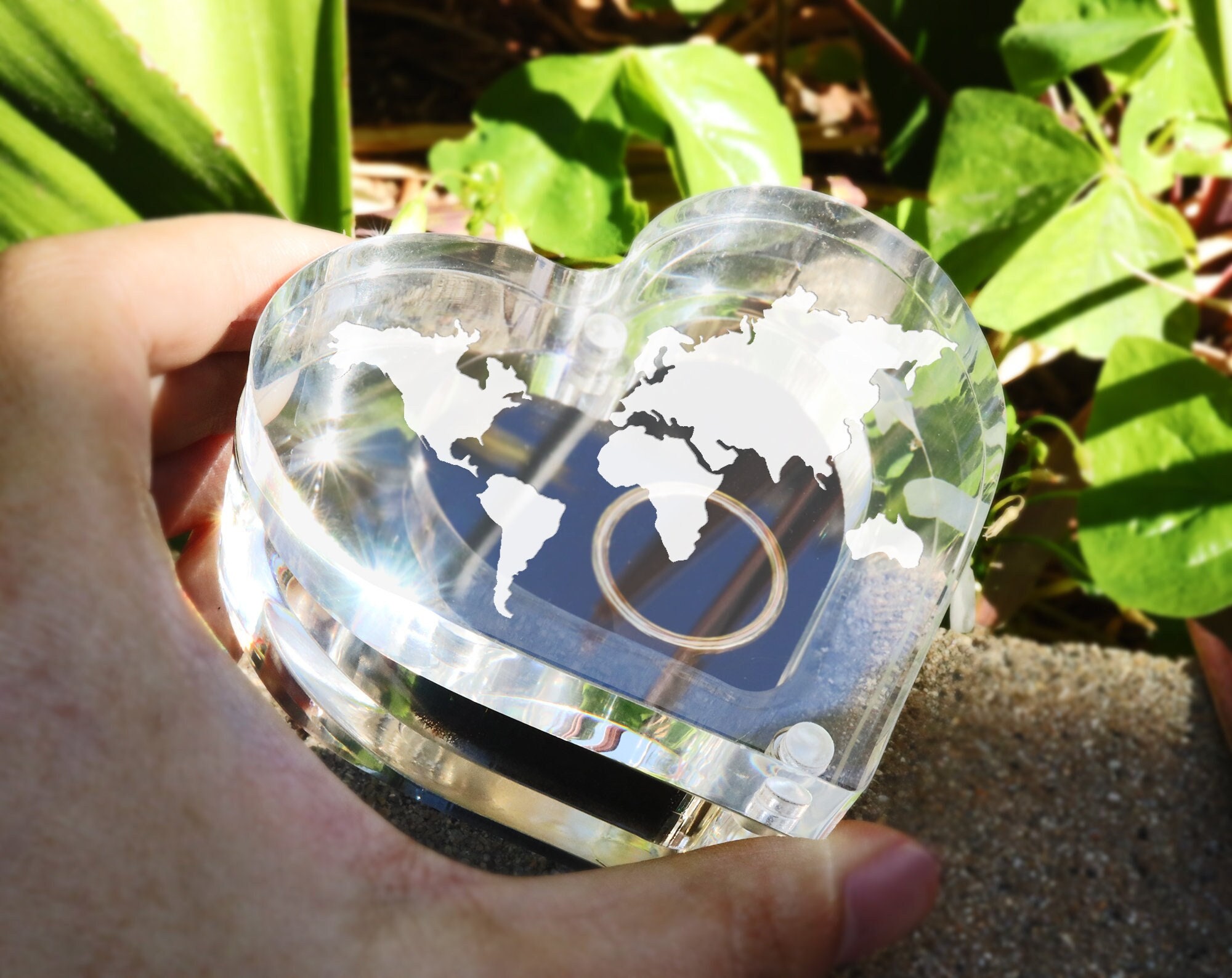 World Map Wedding Ring Box Map Jewelry Box Adventure Ring - Etsy