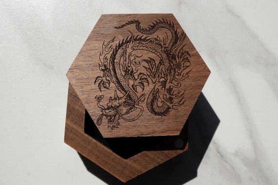 Chinese Dragon Engraved Ring Box Dragon Jewelry Box Yin Yang | Etsy