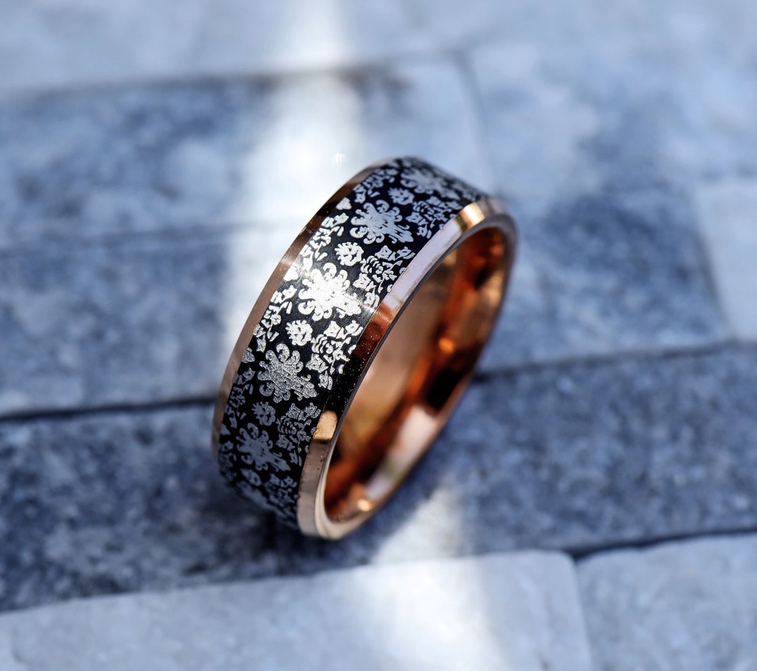 Haunted Mansion Rose Gold Wedding Ring Halloweentown Band - Etsy