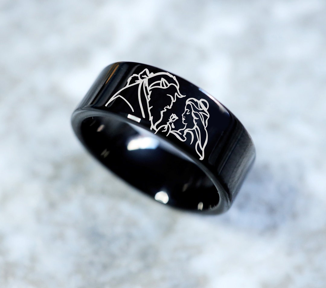 His Beauty Her Beast Wedding Band, Beauty and the Beast Ring, Princess ...