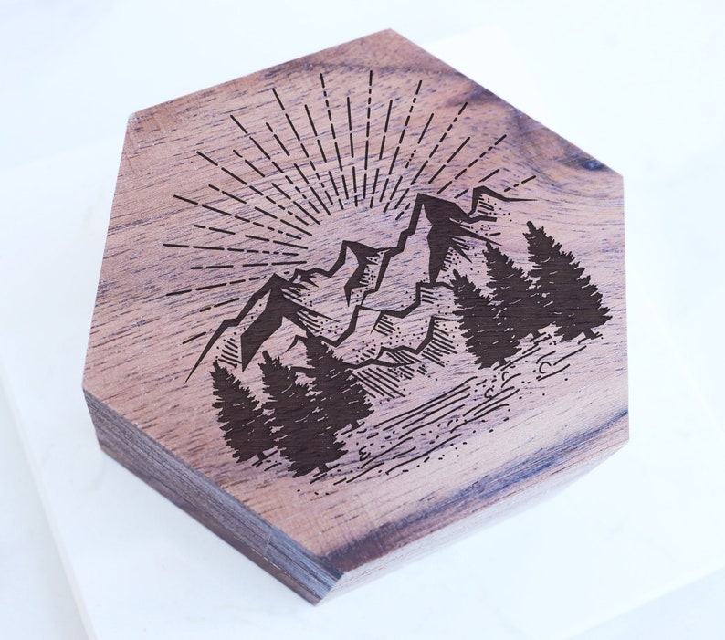 Forest Wedding Ring Box, Nature Engagement Ring Box, Adventure Jewelry ...