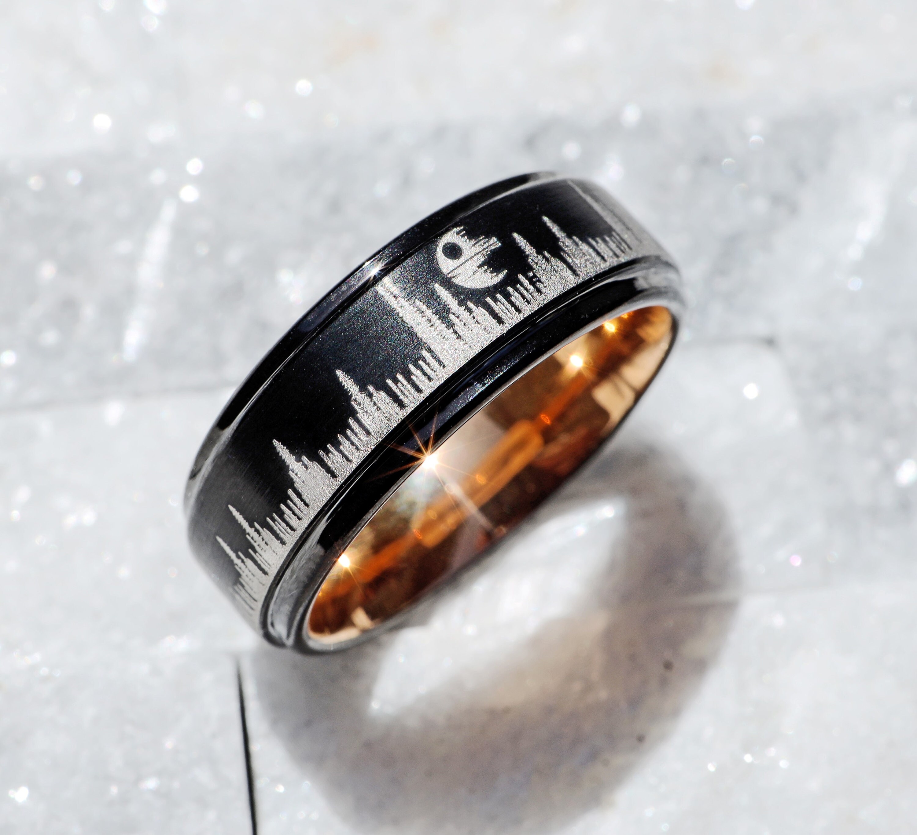Star Wars Deathstar Wedding Band Darth Vader Wedding Ring - Etsy