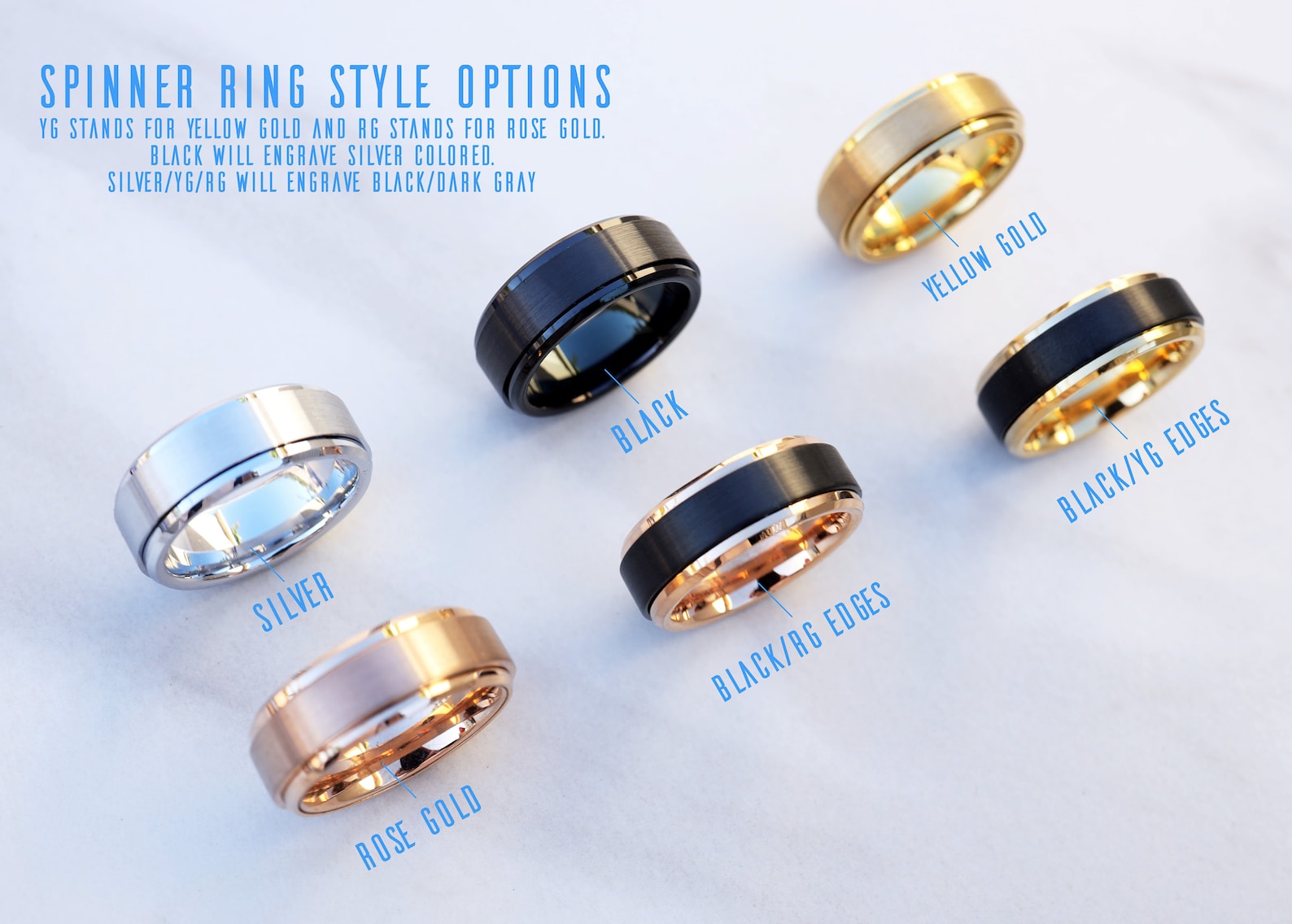 Jack and Sally Spinner Wedding Ring, Jack Sally Engagement Ring, Jack ...