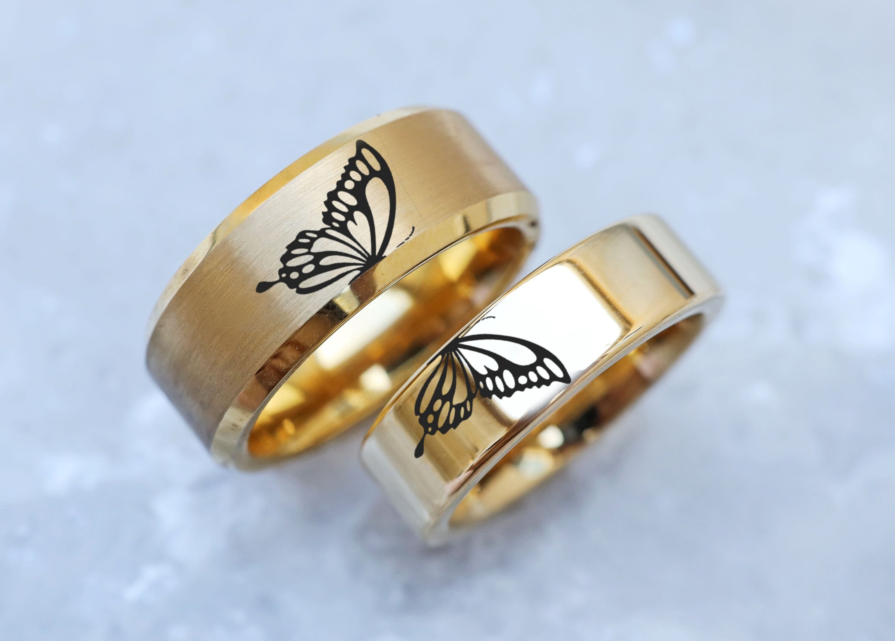 Butterfly Matching Ring Set Matching Promise Rings Cute - Etsy
