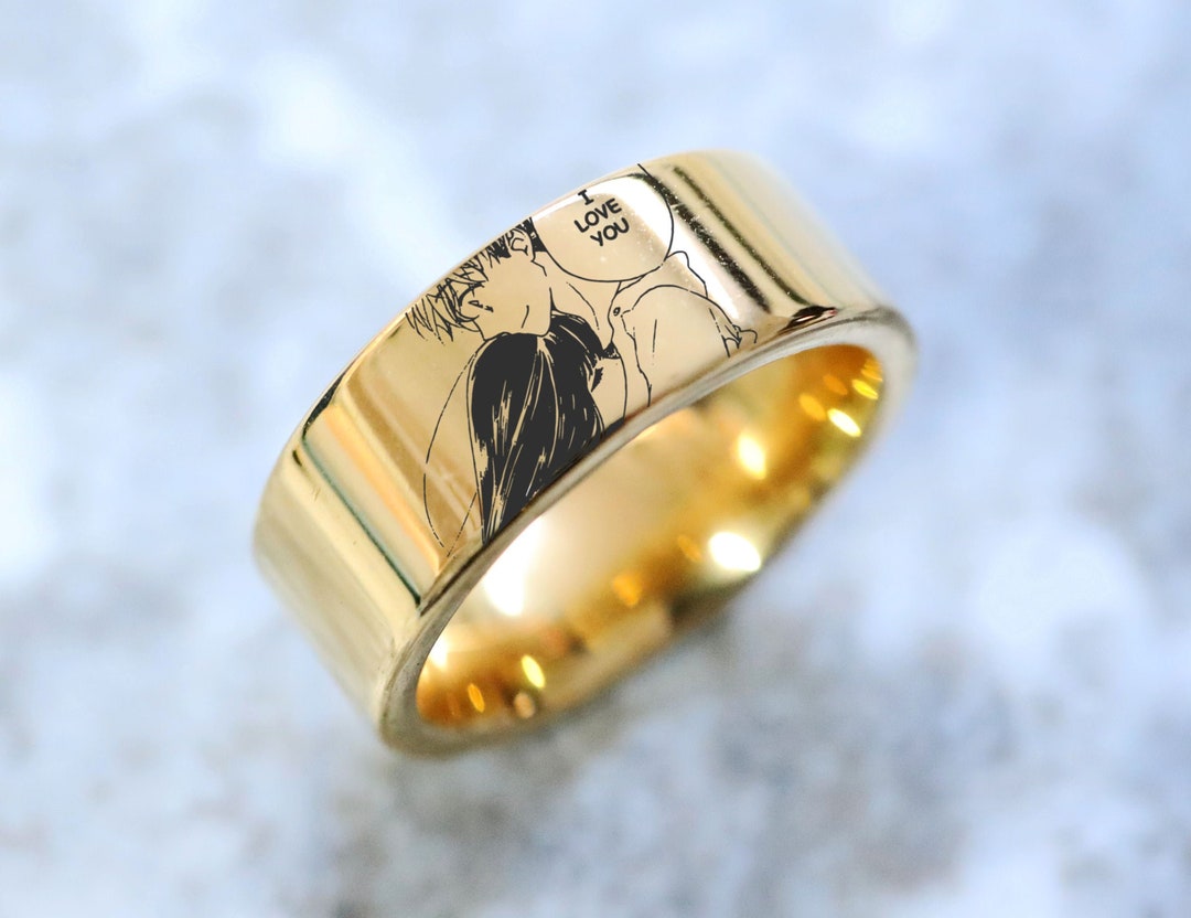 Anime I Love You Wedding Ring, Weebo Otaku Band, Senpai Ring, Senpai ...