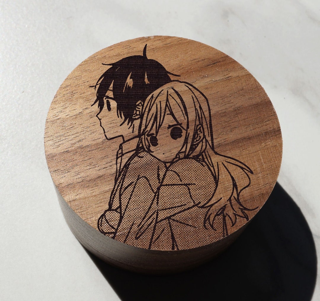 Anime Manga Love Hug I Love You Senpai Wood Ring Box, Otaku Weebo ...