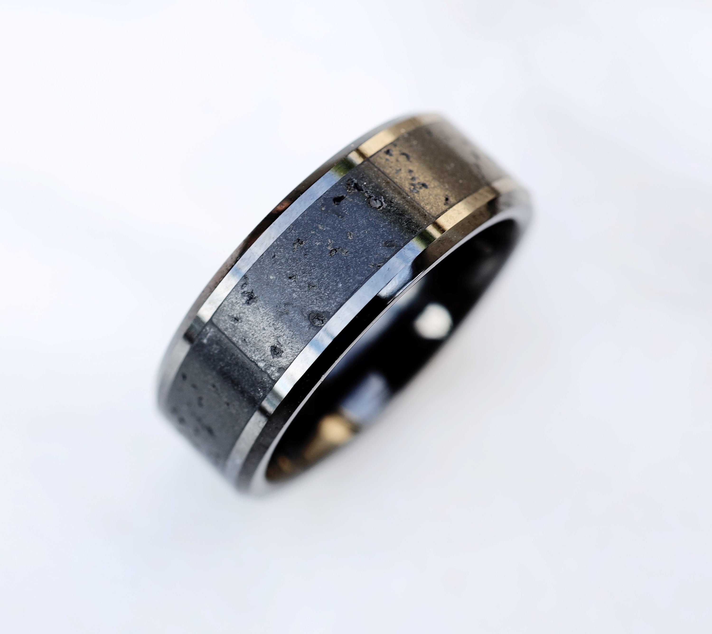Black Lava Wedding Band Lava Engagement Ring Black Lava Rock - Etsy
