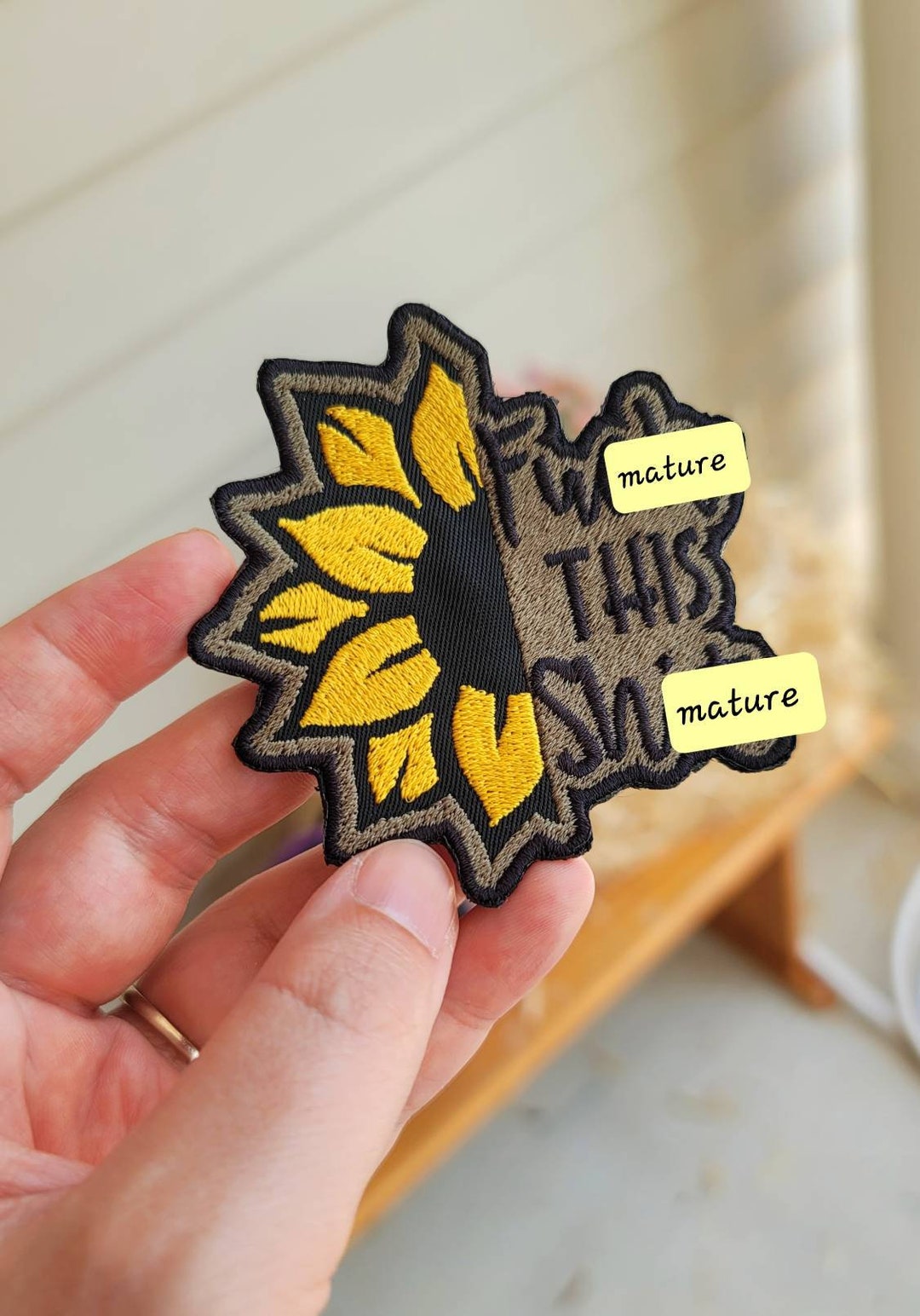 Mature* Sunflower Patch. Funny Sew on or Velcro Patch! - Etsy