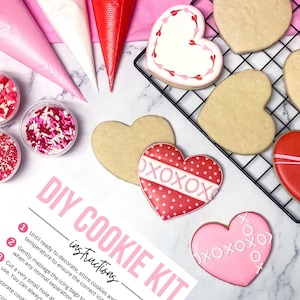 DIY Valentines Day Cookie Kit Decorate Your Own Cookies One Dozen - Etsy