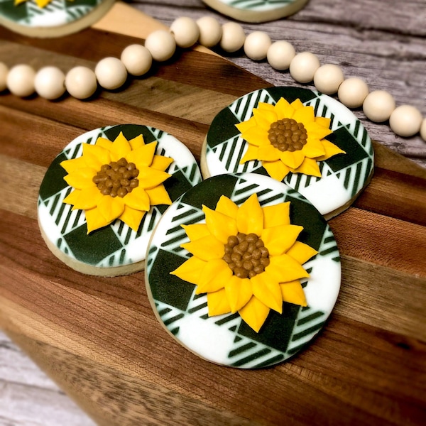 Sunflower Cookies - Etsy