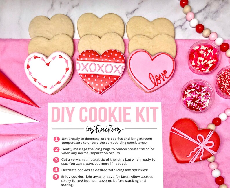 DIY Valentine Heart Cookie Kit - Decorate Your Own Valentine's Day ...