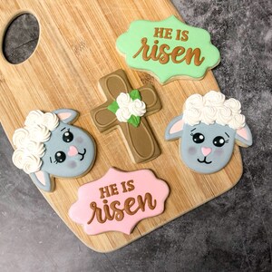Easter Religious Sugar Cookies, Easter Cross Cookies | One Dozen - Etsy