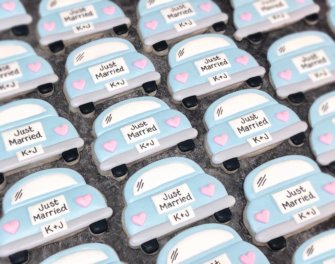 Wedding Getaway Car Sugar Cookies, Farewell Exit Car Cookies, Wedding ...