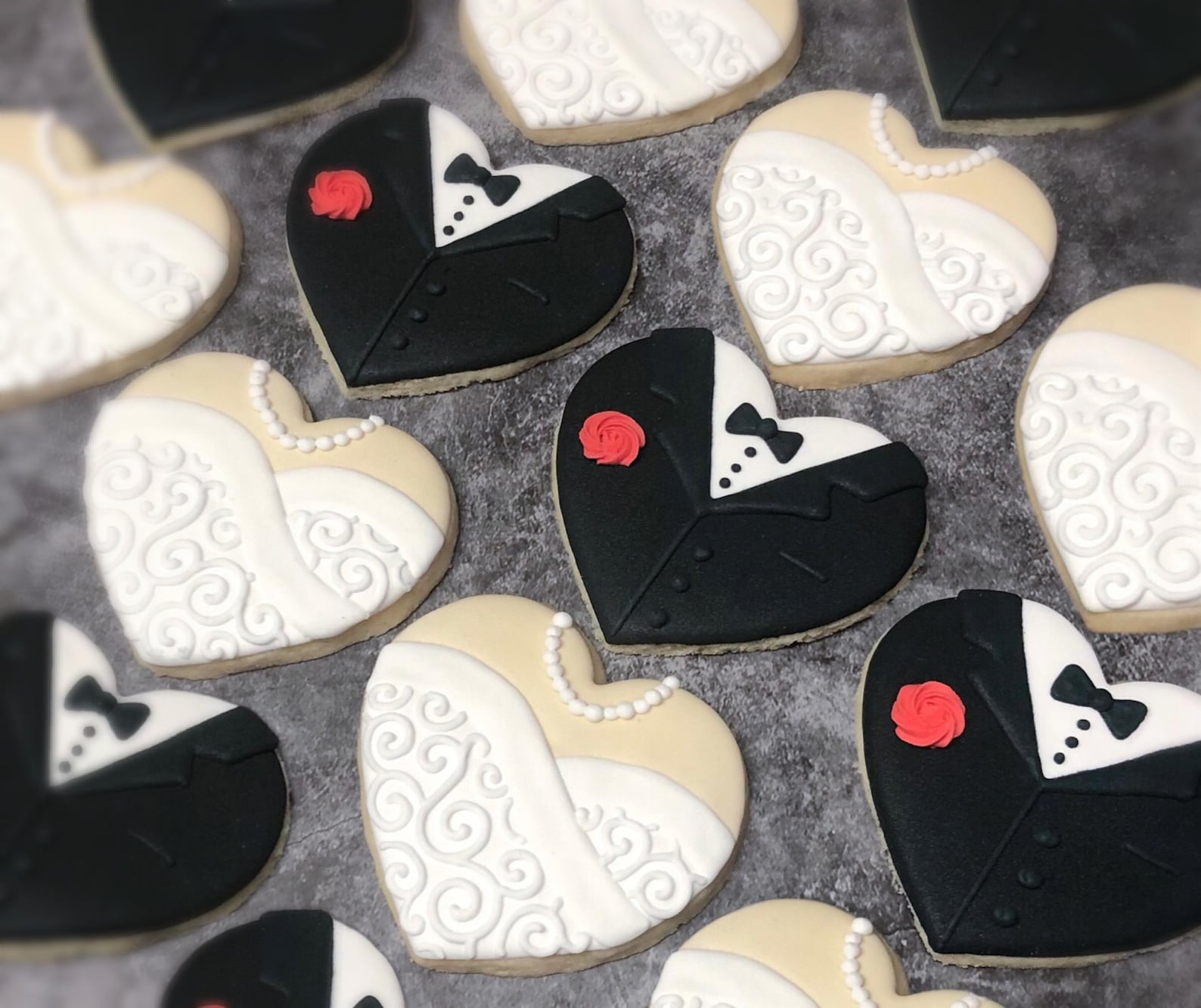 Bride & Groom Heart Sugar Cookies, Wedding Cookies | One Dozen - Etsy