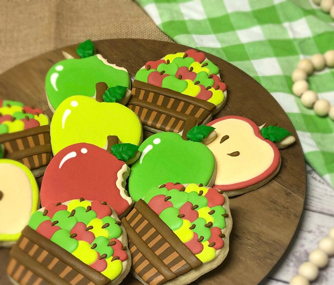 Fall Apples Sugar Cookies, Bushel of Apples / Apple Picking Themed ...