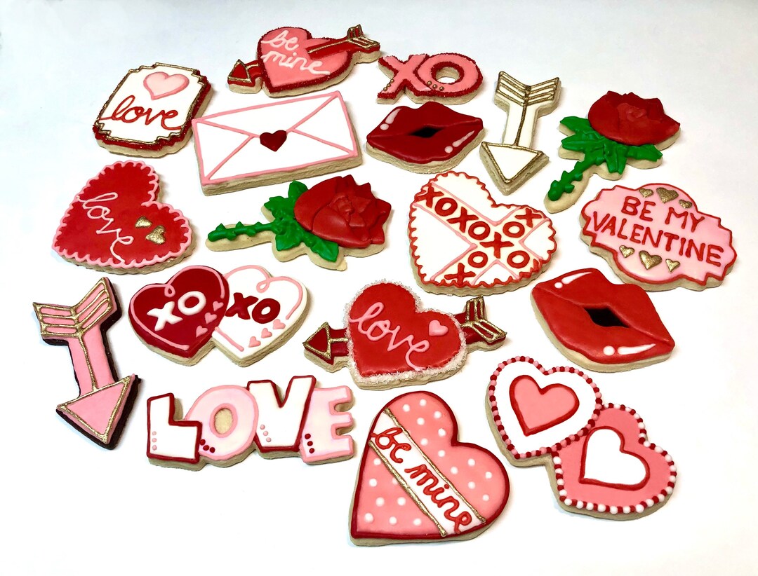 Valentines Day Cookies One Dozen - Etsy