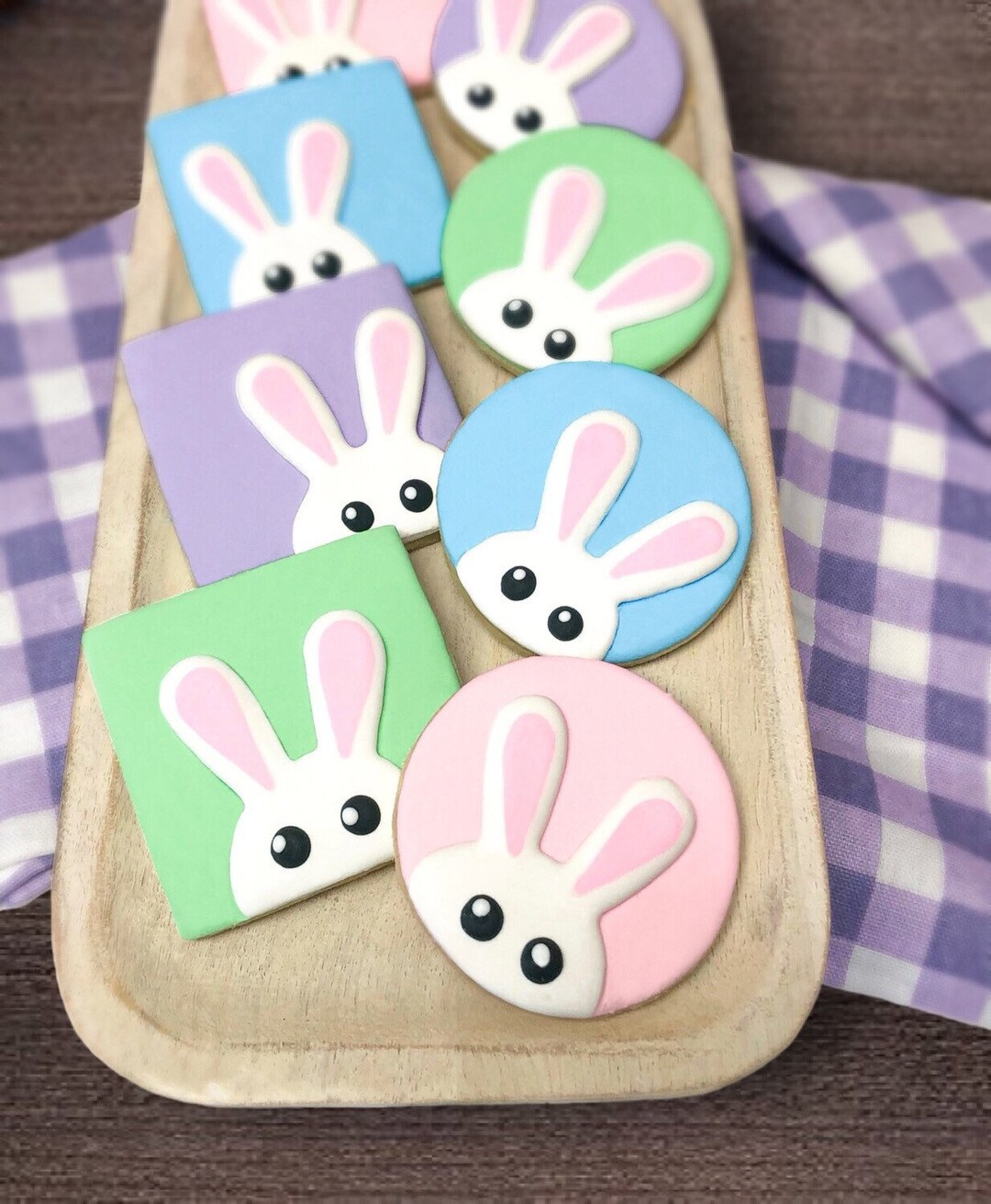 Peeking Easter Bunny Face Cookies One Dozen - Etsy