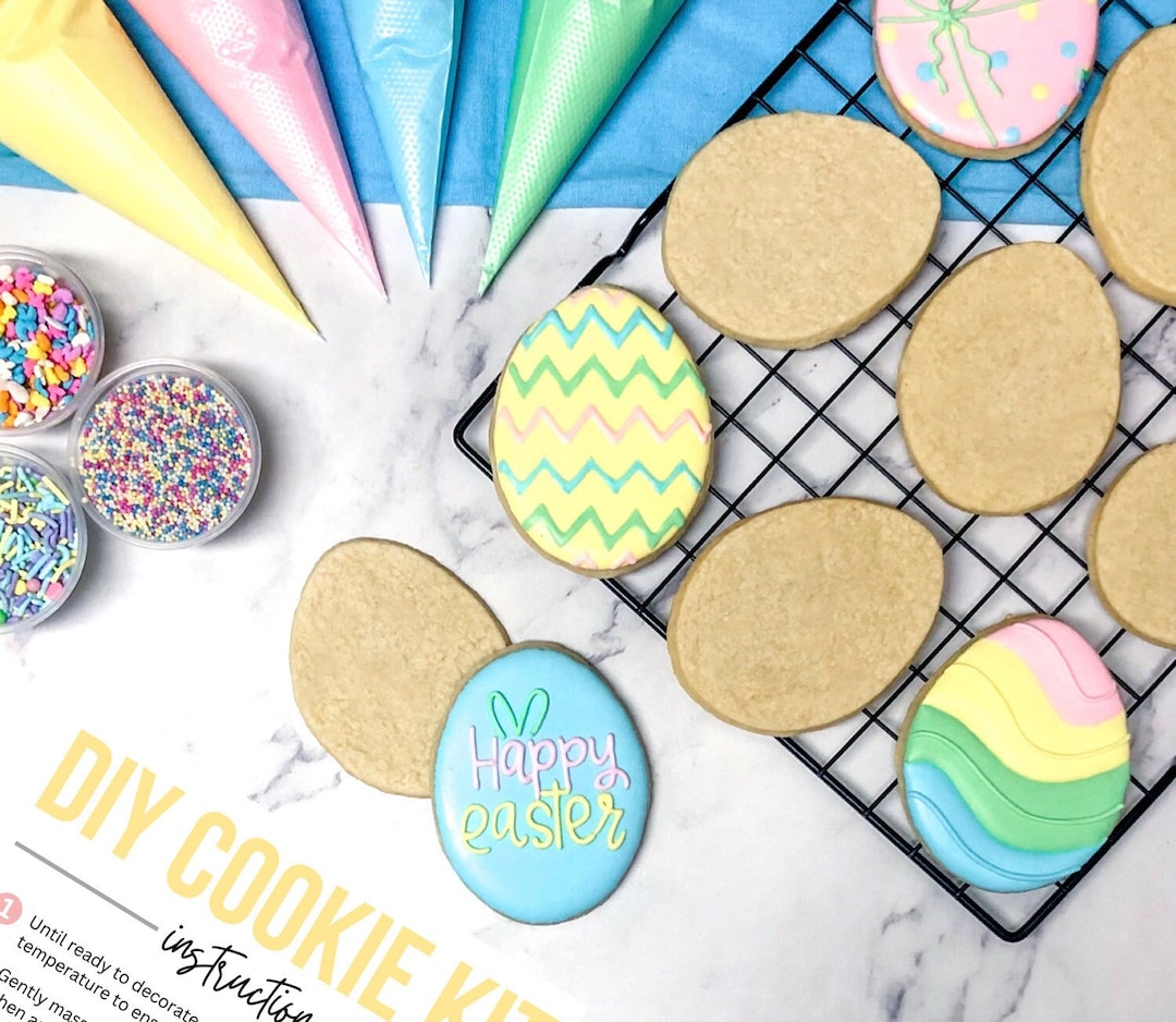DIY Easter Egg Cookie Kit - Decorate Your Own Cookies | One Dozen - Etsy