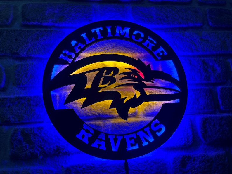 Baltimore Ravens Lighted Wall Decor,home Sign,office Decor,chiristmas ...