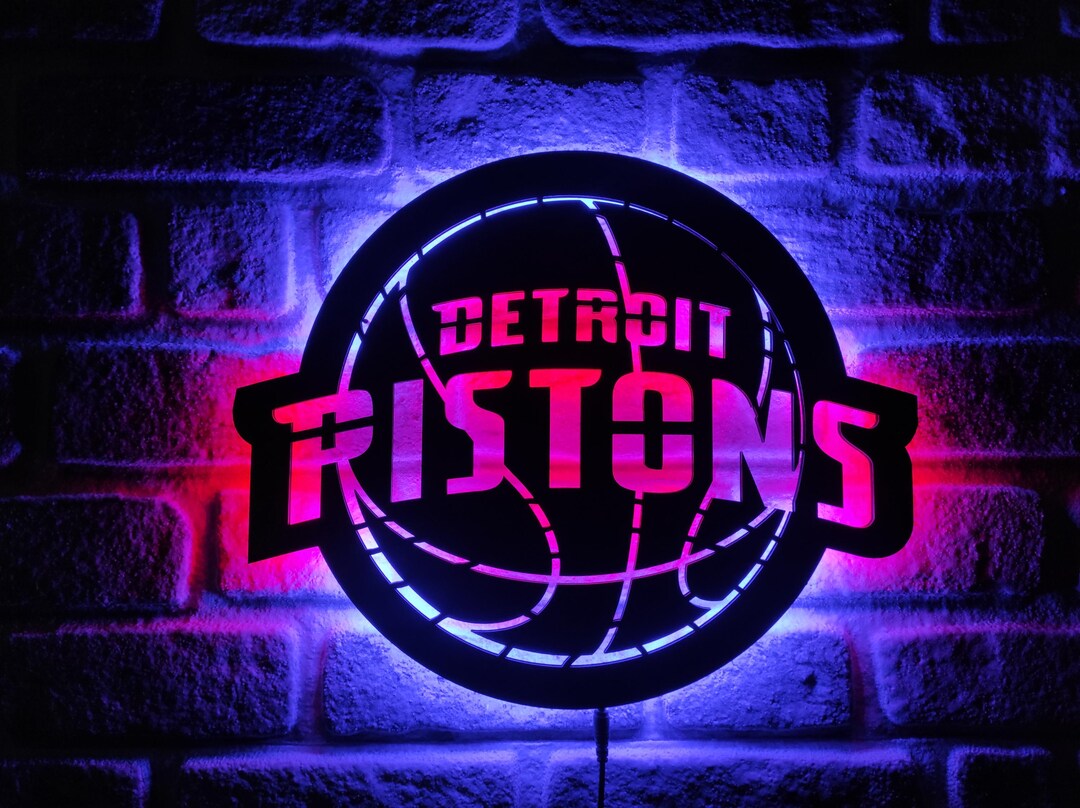Detroit Pistons Neon Signs,basketball Club Sign,sports Team Wall Decor ...