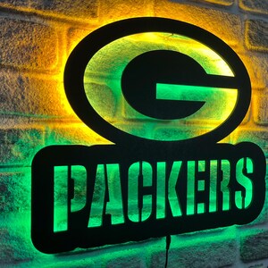 Green Bay Packers NFL Sports Fan Lamp, Custom Made Night Light Lamp ...