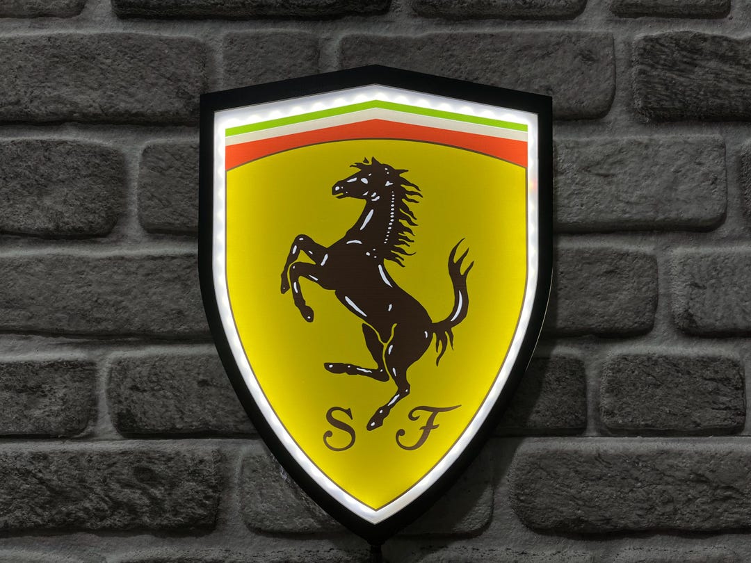 Ferrari Logo Sign,christmas Gift,plexiglass Wall Sign,ferrari Led Sign ...