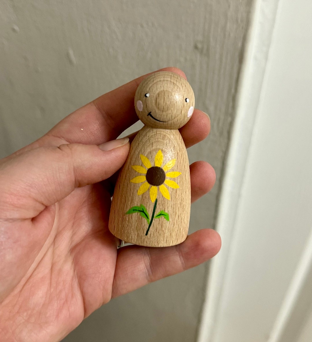 Sunflower Peg Doll - Etsy