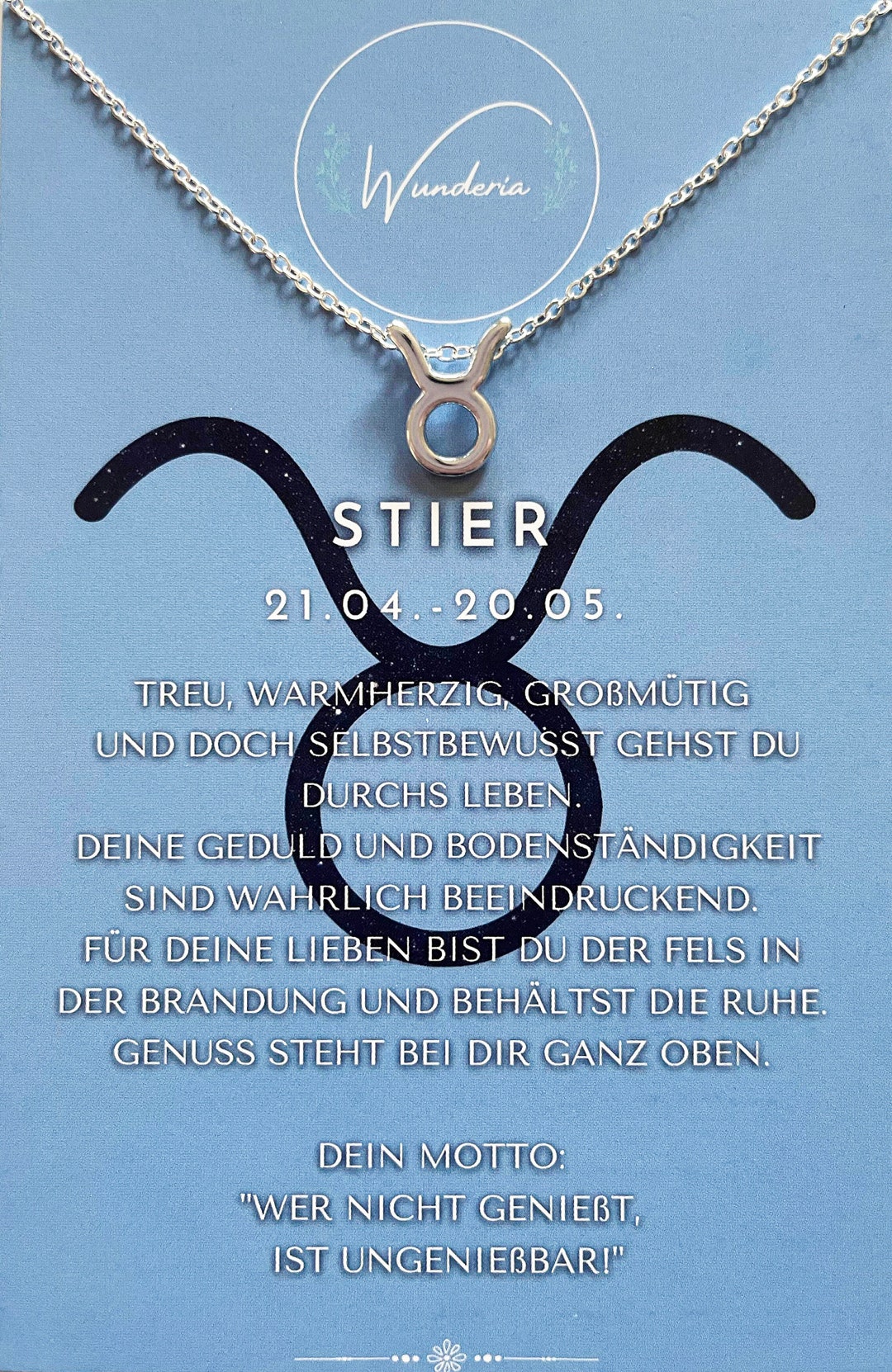 Sternzeichen Stier Taurus mit Botschaft Halskette Silber Kette Glücksbringer - Etsy Nederland