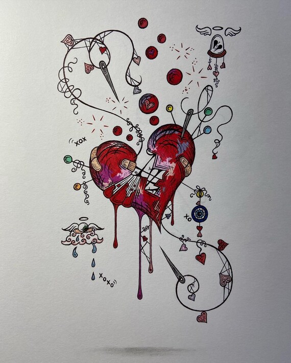 Drawings Of Broken Hearts