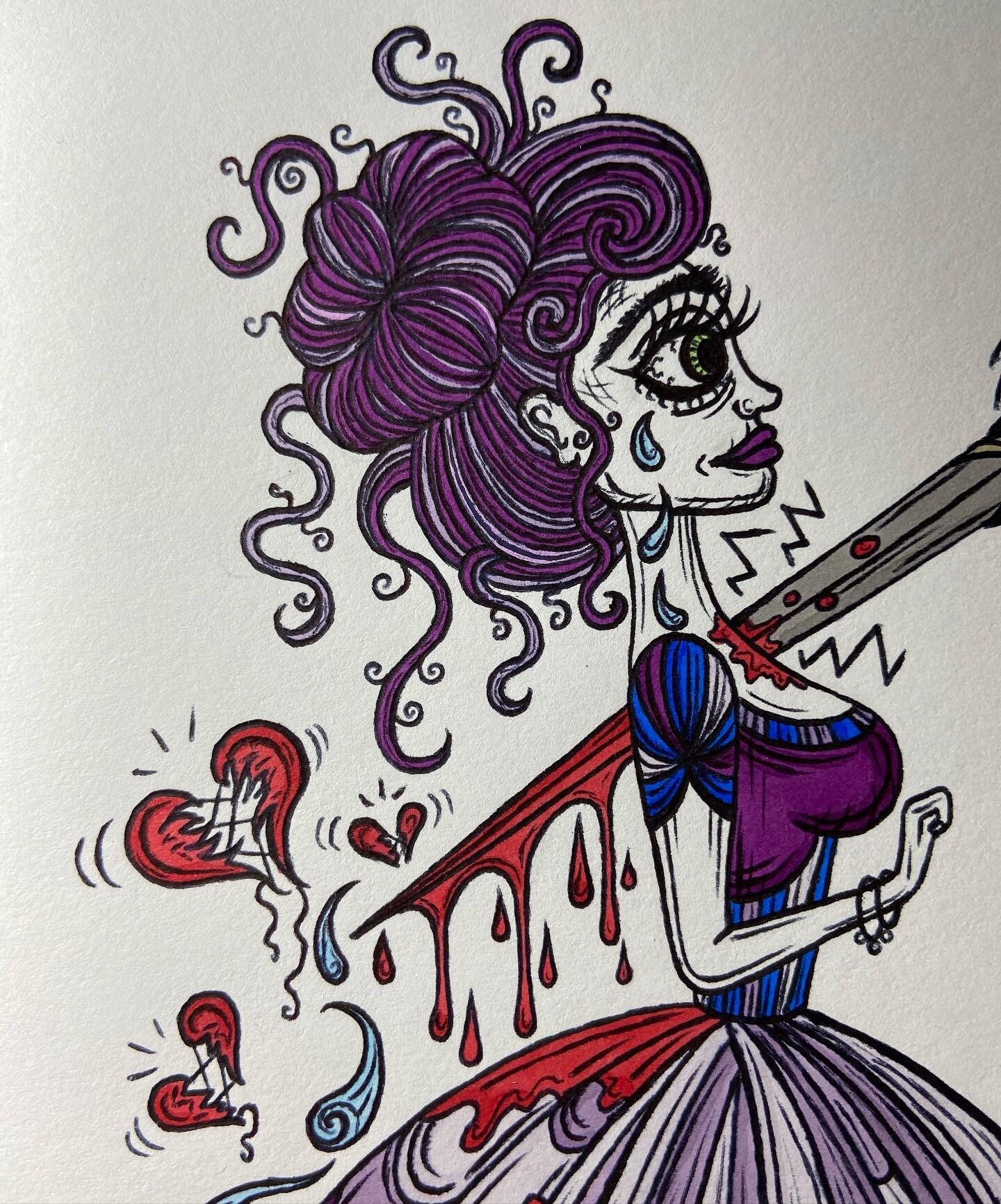 Broken Hearted Girl Drawing