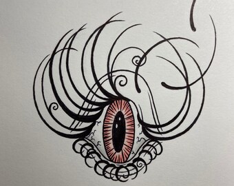 Funky Eye Drawing - Etsy