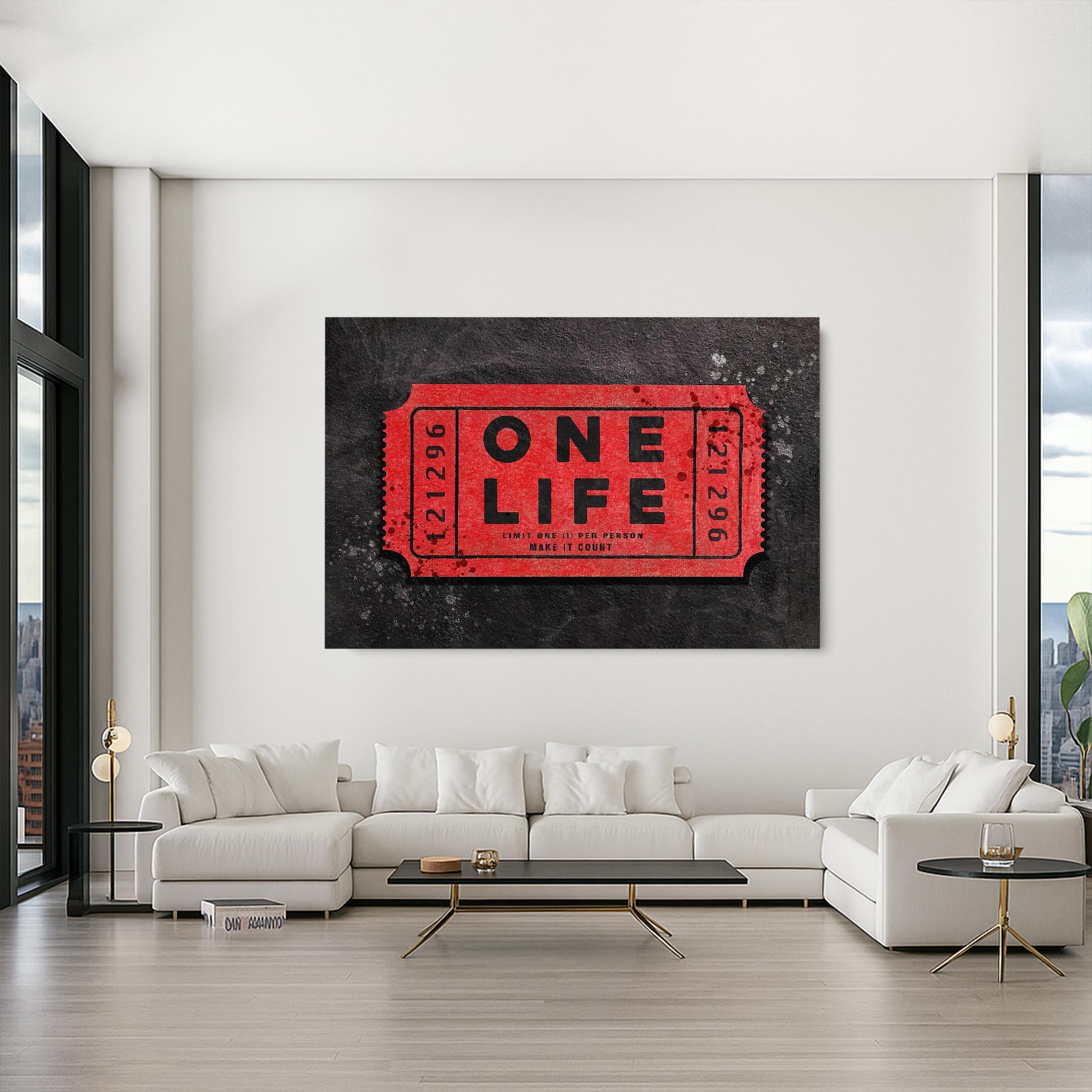 One Life Wall Art Motivational Canvas Print Inspirational Quote for ...