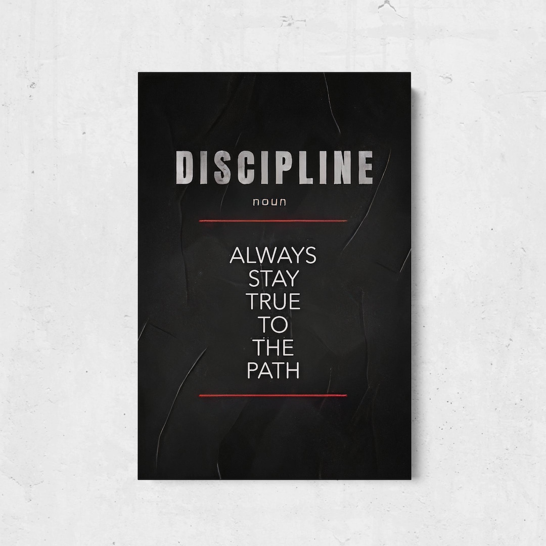 Discipline Definition Motivational Wall Art Canvas Print Inspirational ...