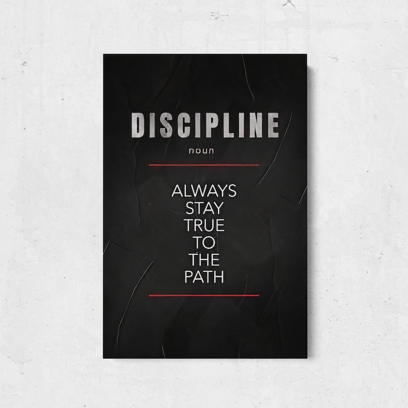 Discipline Definition Motivational Wall Art Canvas Print Inspirational ...