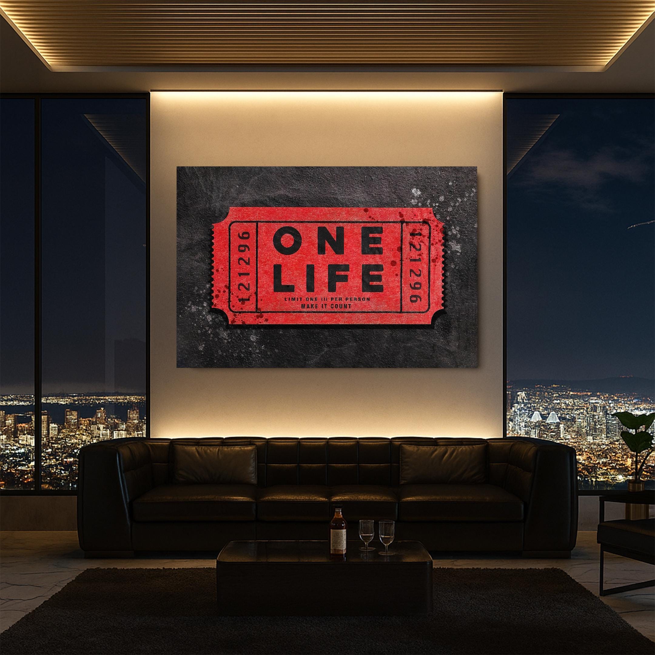 One Life Wall Art Motivational Canvas Print Inspirational Quote for ...