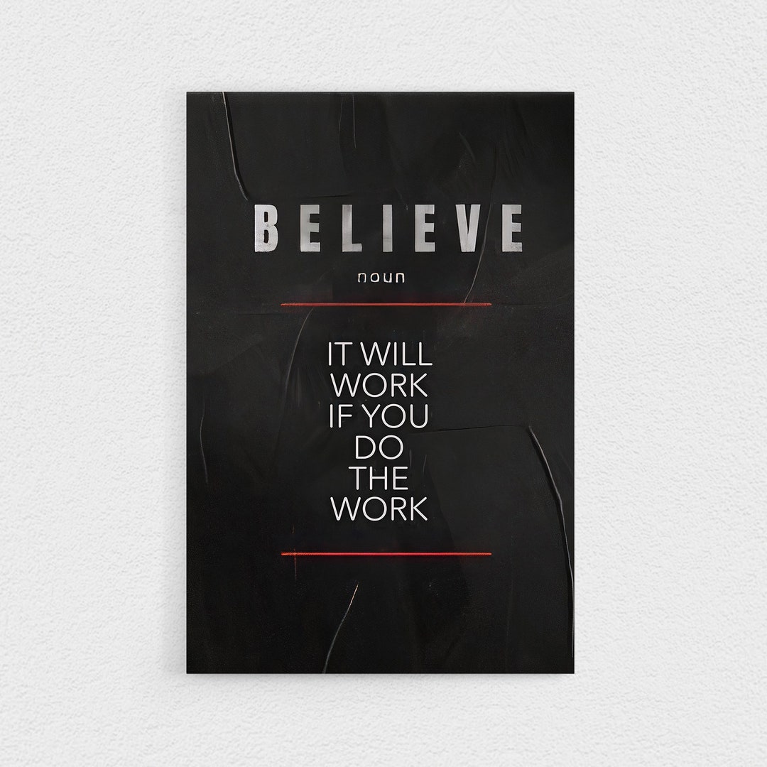 Believe Definition - Motivational & Inspirational Canvas Wall Art for ...