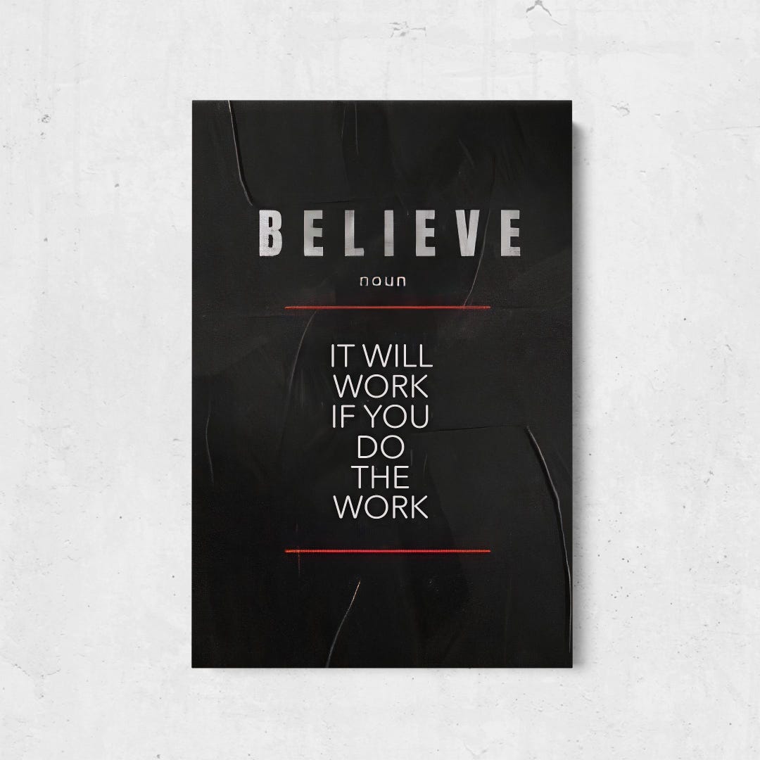 Believe Definition Wall Art Motivational Canvas Inspirational Canvas ...