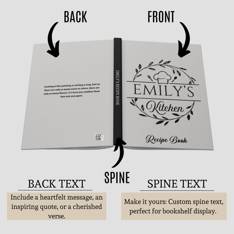 Personalized Recipe Book Binder, Custom Cookbook for Recipe Journal ...
