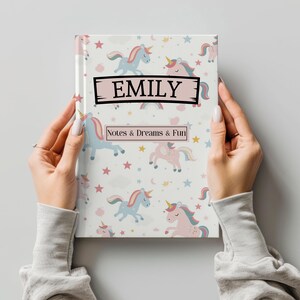 Personalized Unicorn Notebook for Girl Kids Journal Custom Name Gift ...