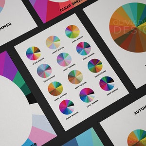 Color Analysis Kit - 12 Season Color Palettes. DIY Swatches, Drapes ...