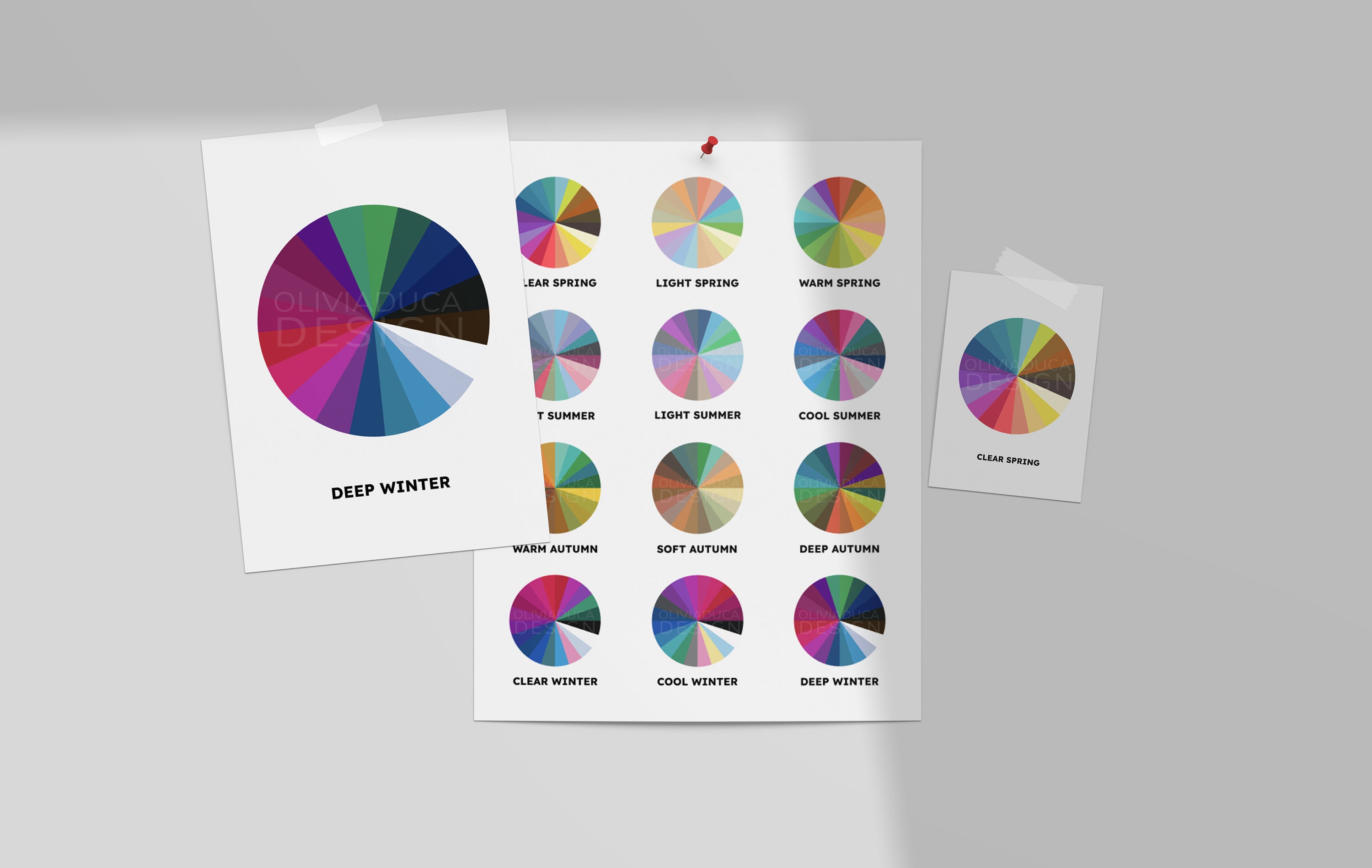 Color Analysis Kit - 12 Season Color Palettes. DIY Swatches, Drapes ...