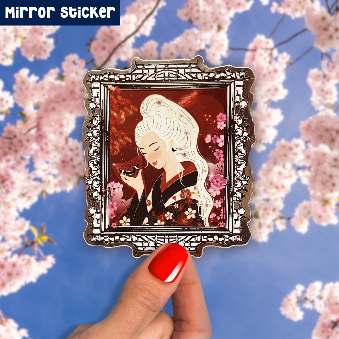 Portrait of an Oni Mirror Sticker, Ronin Warrior Decal, AAPI ...