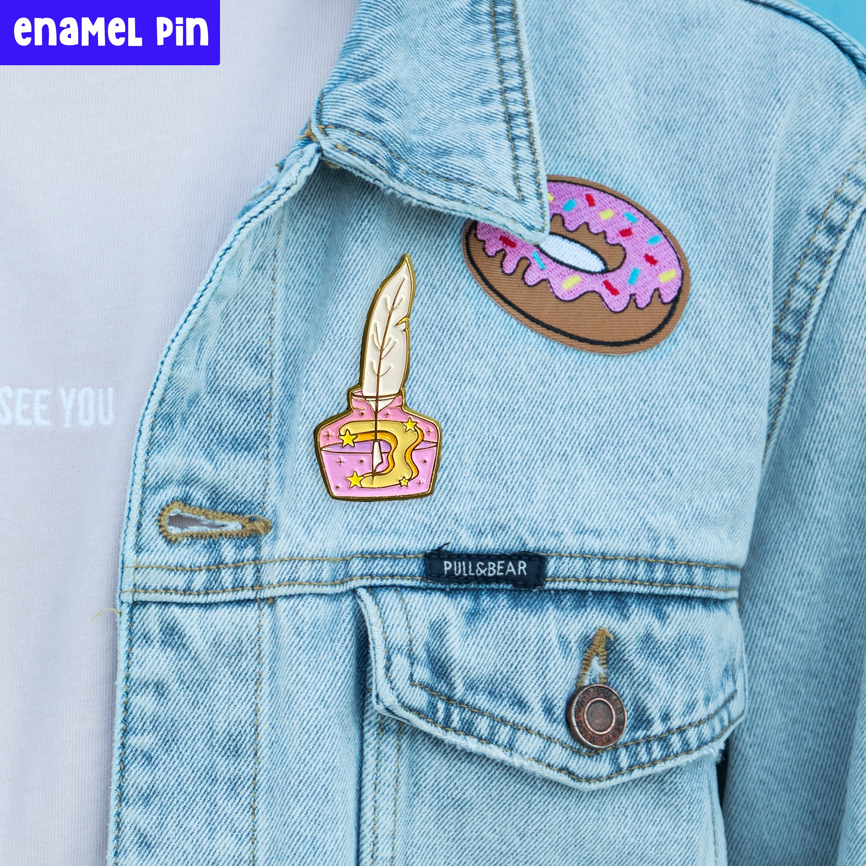 Magic Quill Enamel Pin: Kawaii Writer Brooch - Etsy