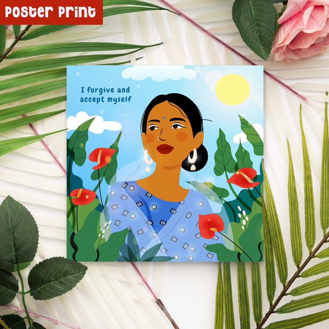 I Forgive and Accept Myself Affirmation Poster, Desi Girl Energy ...