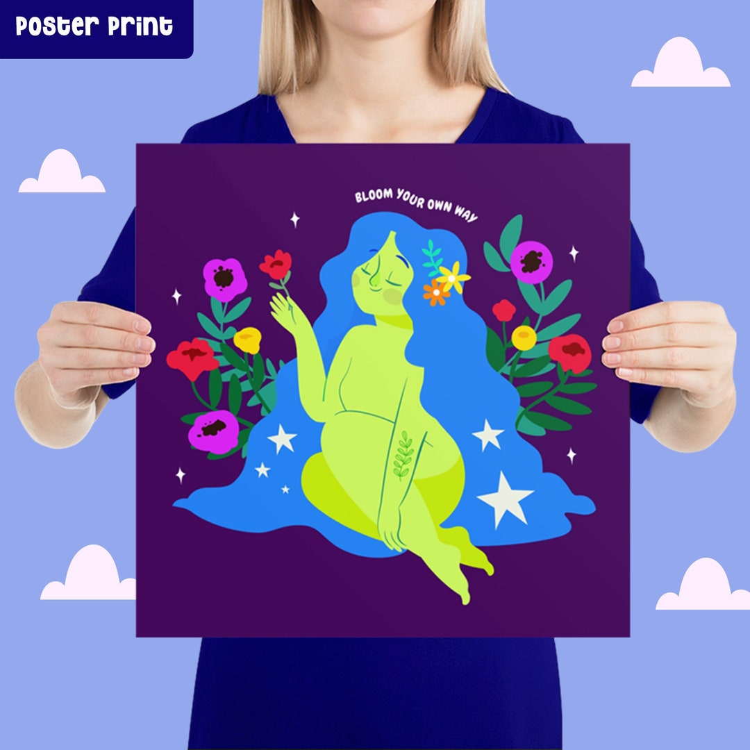 Bloom Your Own Way Art Poster: Empowering Floral Wall Print - Etsy