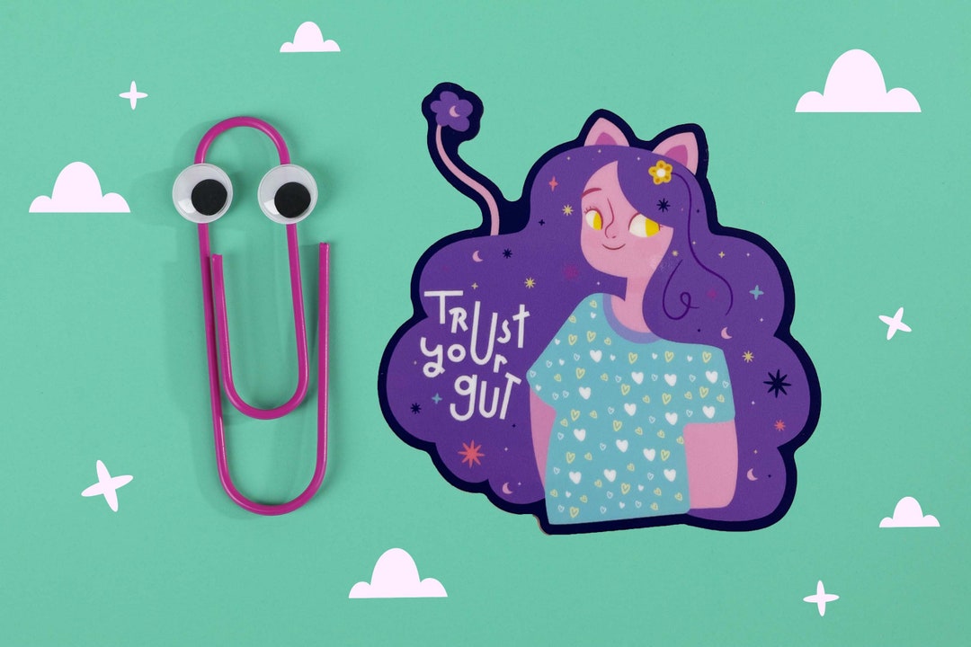 Trust Your Gut Sticker Handmade Glossy Sticker, Kawaii Original ...