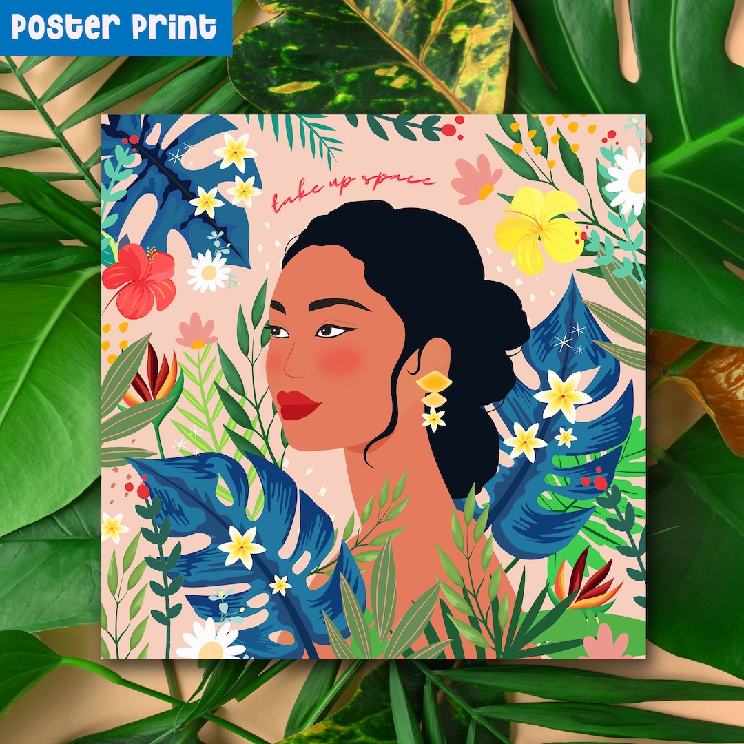 Tropical Blossom Art Print - Take up Space AAPI Empowerment Poster ...